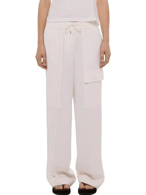 Helmut Lang Woven Cargo Pants - Ivory
