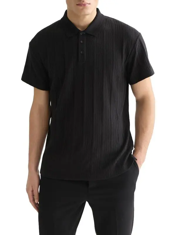Scotch & Soda Relaxed Fit Rib Polo - Meteorite