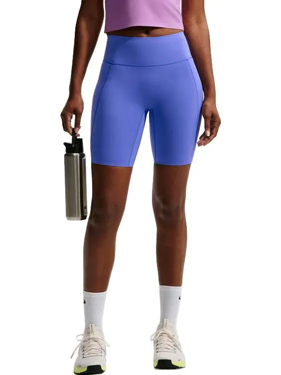 Nike Universa Medium-support High-waisted Biker Shorts - 570 Sapphire/blue/night