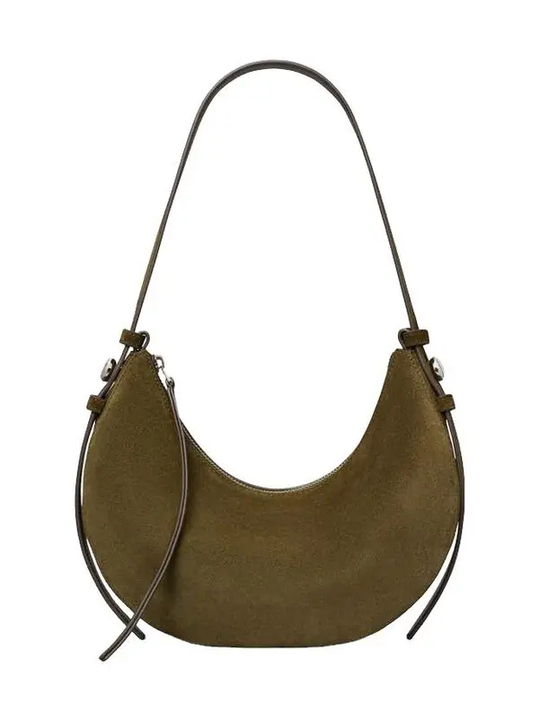 Tory Burch Romy Suede Half Moon Shoulder Bag - Leccio