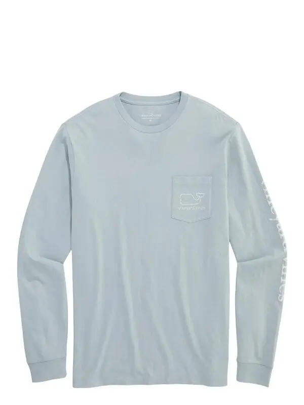 Vineyard Vines Drift Dye Whale Long Sleeve Cotton Graphic T-shirt - Del Mar Blue