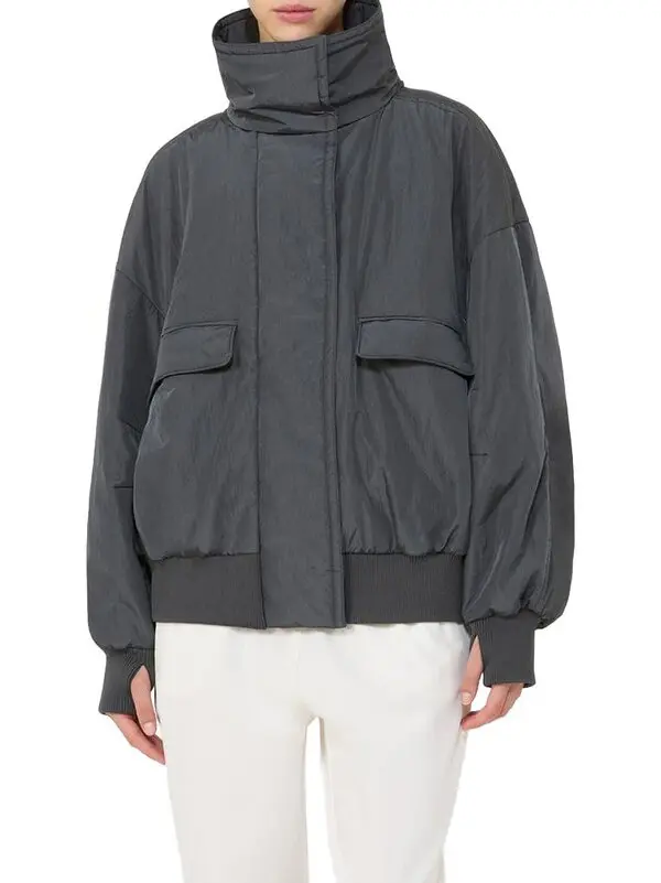 MM BY MAX MARA Amaca Hooded Nylon Jacket - Dark Grey
