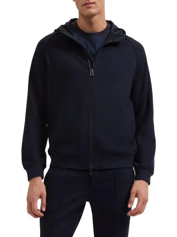 Bugatchi Knit Hoodie - Navy