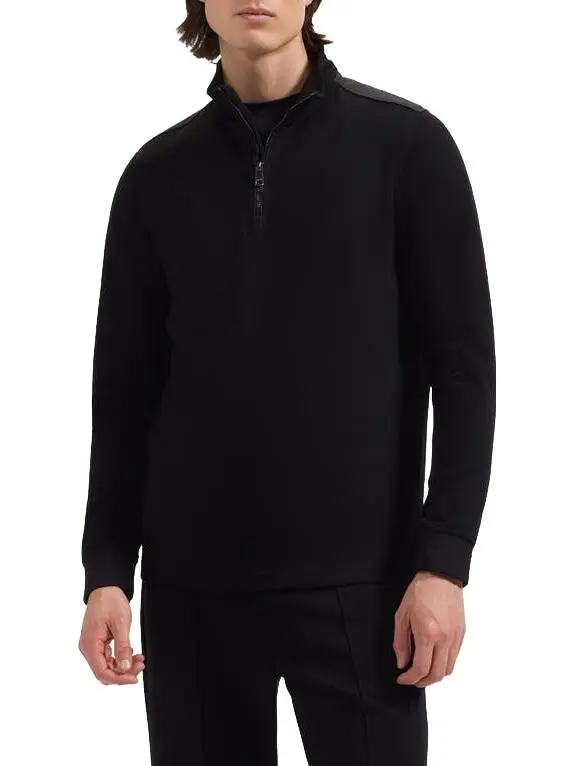 Bugatchi Quarter-zip Soft Touch Sweatshirt - Black