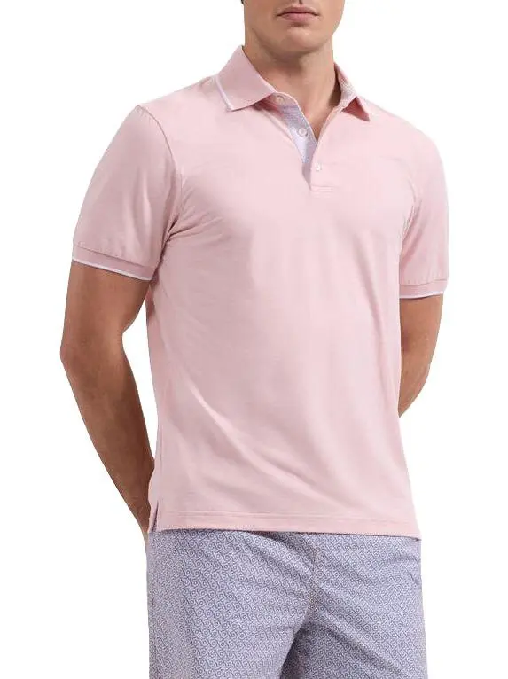 Bugatchi Performance Tipped Polo - Pink