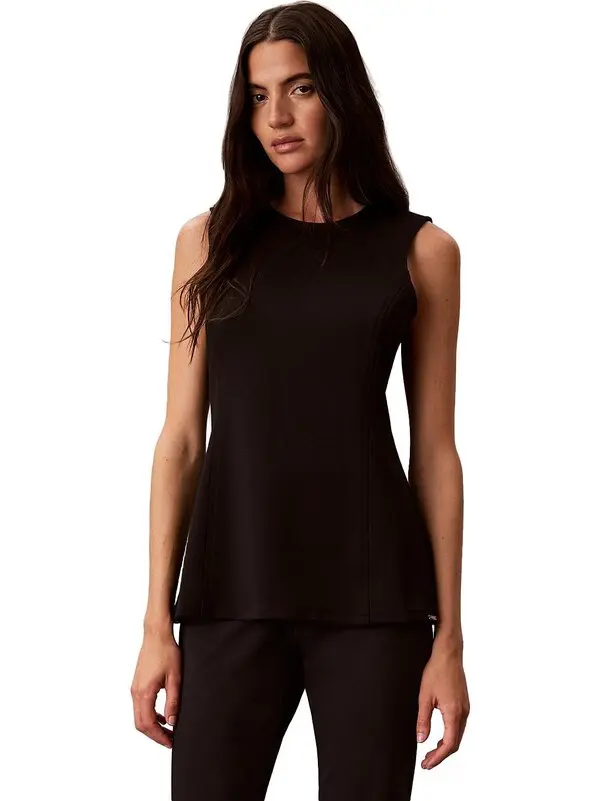 Calvin Klein Ponte Sleeveless Top - Black