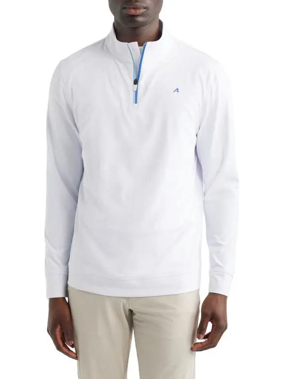 REDVANLY Fleet Quarter-zip Sweatshirt - Bright White