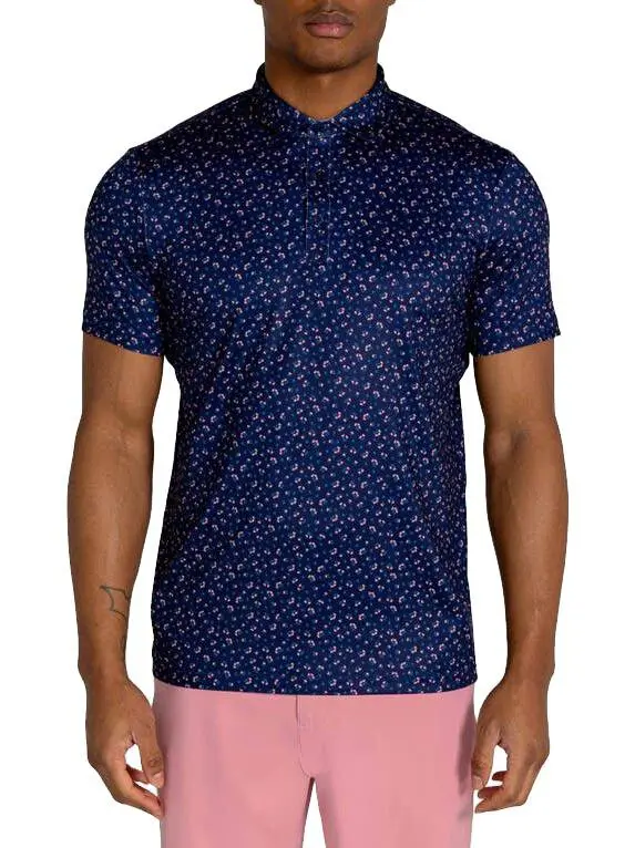 REDVANLY Hyndford Floral Polo - Midnight Navy
