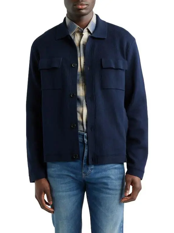 BOSS Cotton Shirt Jacket - Dark Blue
