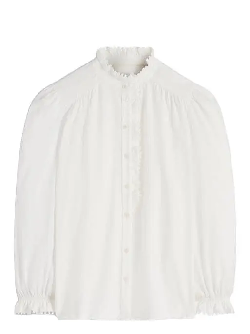 Boden Maddie Lace Detail Shirt - Ivory