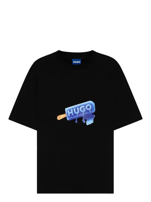 Hugo Cotton-jersey T-shirt With Ice-lolly Artwork - Black