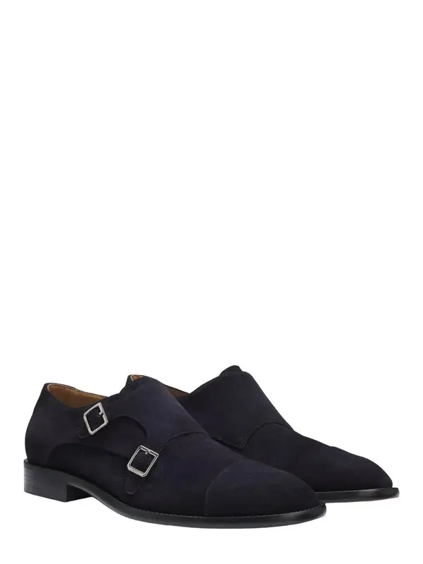 BOSS Suede Monk Strap Shoes - Dark Blue
