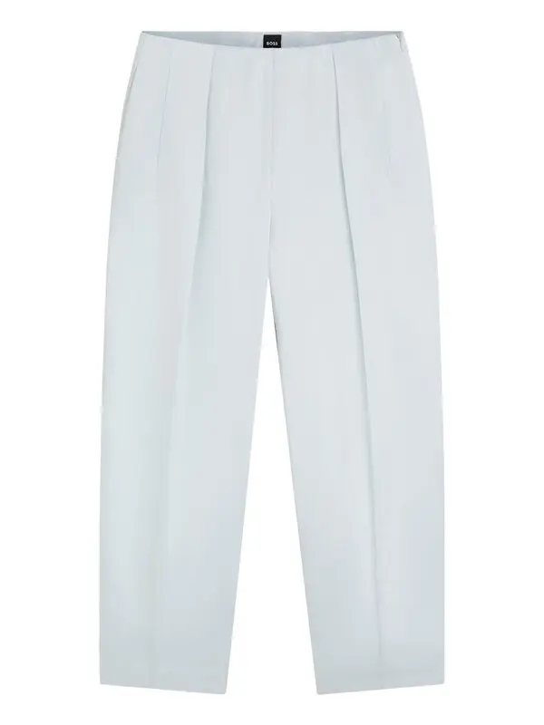 BOSS Relaxed-fit Cropped Trousers - Light Blue