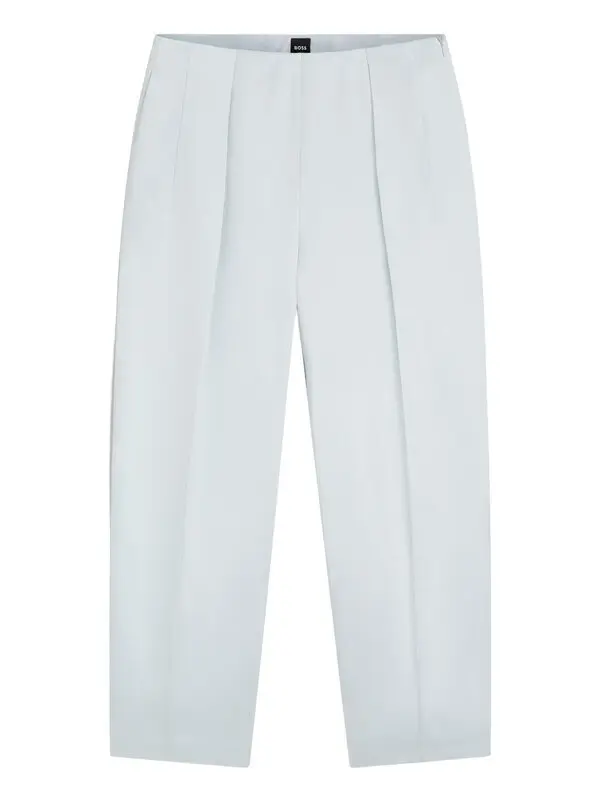 BOSS Relaxed-fit Cropped Trousers - Light Blue