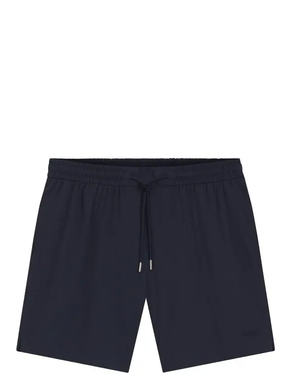 BOSS Stretch Seersucker Swim Shorts - Dark Blue