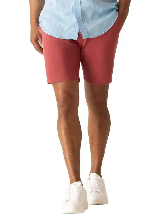 DEKE Bermuda Flat Front Stretch Twill Shorts - Nantucket Red