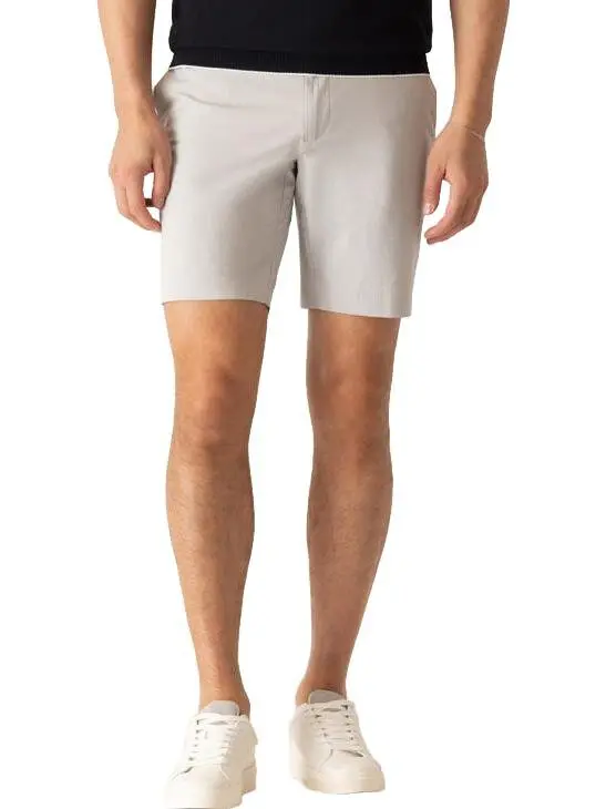 DEKE Bermuda Flat Front Stretch Twill Shorts - Stone
