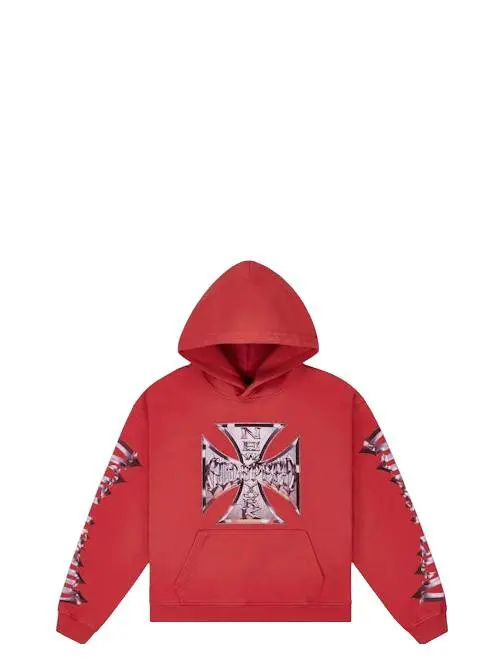 GODSPEED Chrome Motto Hoodie - Red Wash