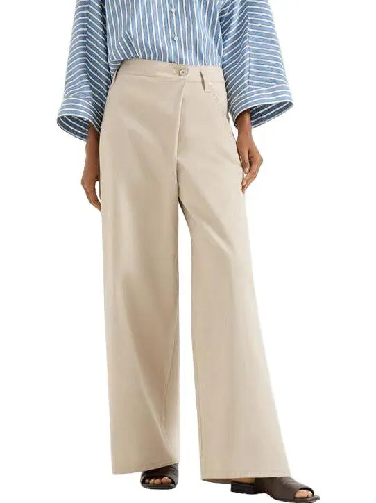 Brunello Cucinelli Loose Wrapped Trousers - Sand