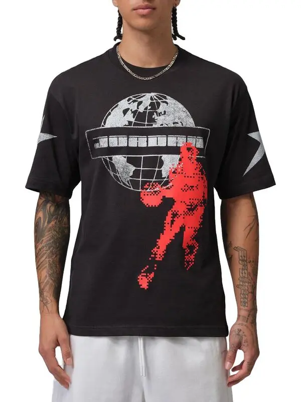 JORDAN Cotton Graphic T-shirt - Off Noir