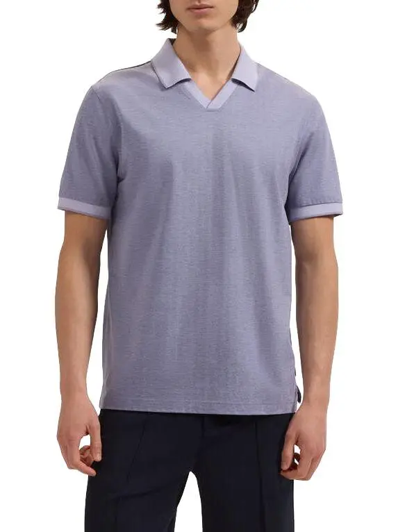 Bugatchi Tipped Johnny Collar Polo - Orchid
