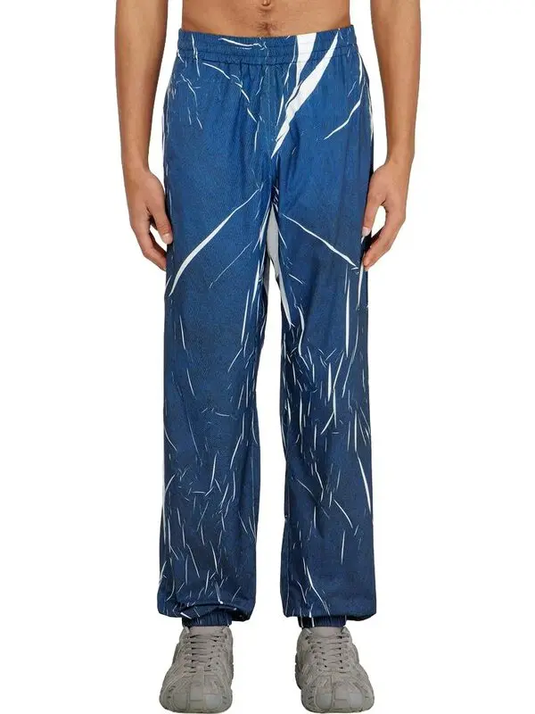DIESEL® P-arelion-cjbc Trompe L'oeil Botched Denim Joggers - Indigo/blue