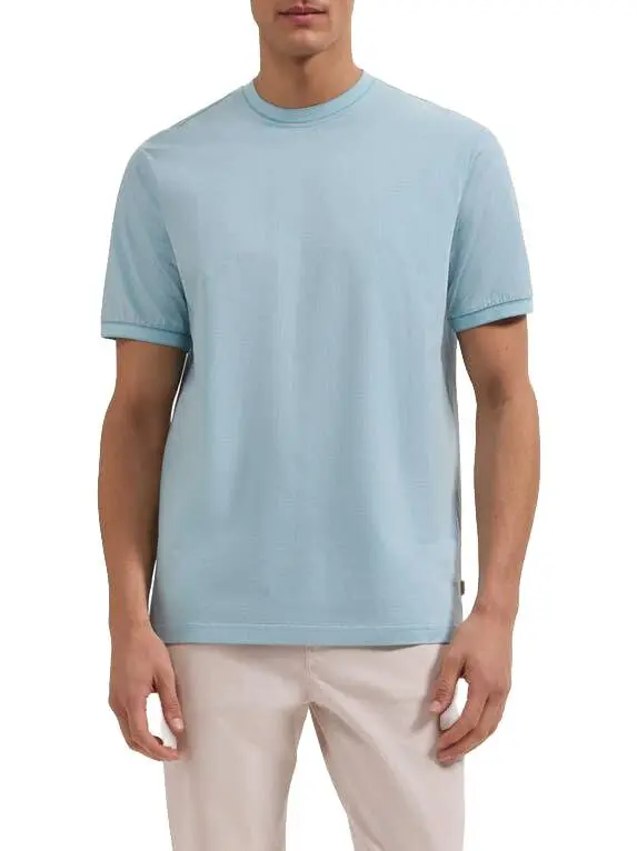 Bugatchi Crewneck Pima Cotton T-shirt - Teal