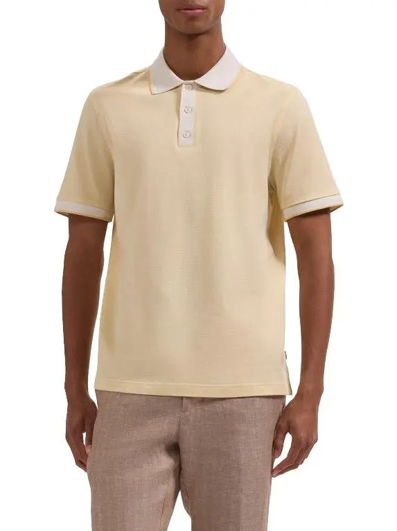 Bugatchi Three Button Cotton Polo - Ivory