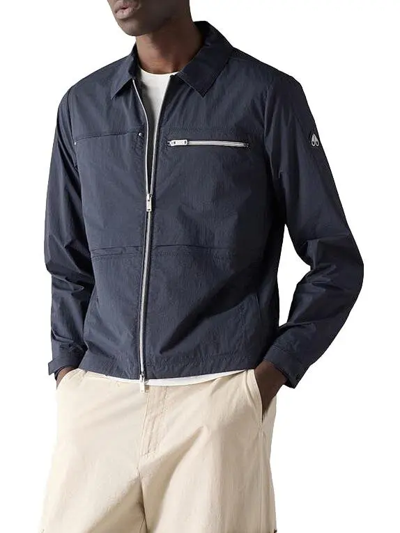 Moose Knuckles Topflight Water Repellent Shirt Jacket - Navy