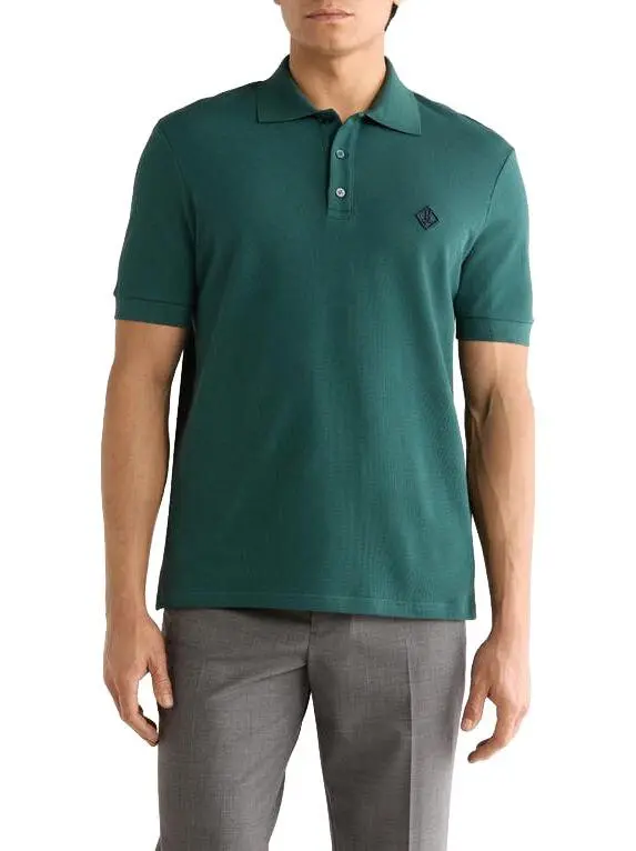 Herno Logo Embroidered Cotton Piqué Polo - Bottle Green