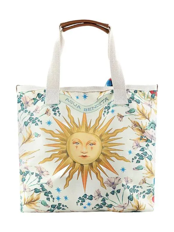 Agua Bendita Lucia Solstice Print Tote Bag - White