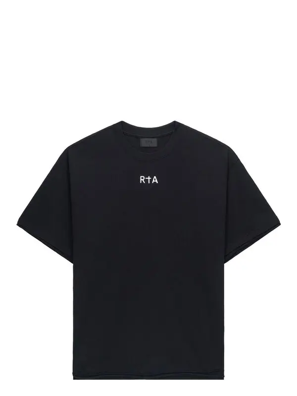 RtA Elian Flag Double Layer Graphic T-shirt - Black Flag