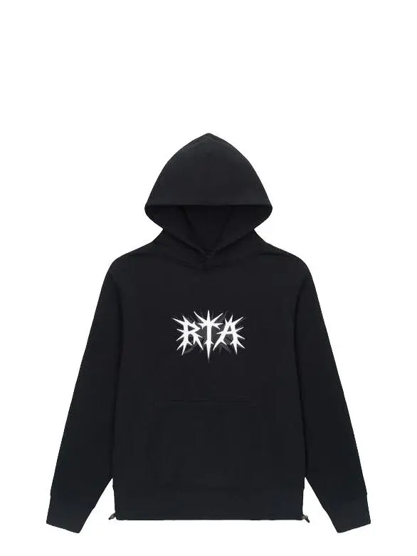 RtA Oversized Graphic Hoodie - Black Spike