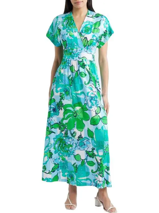 Lilly Pulitzer® Keenan Floral Maxi Dress - Capri Blue Rousseaus Roses