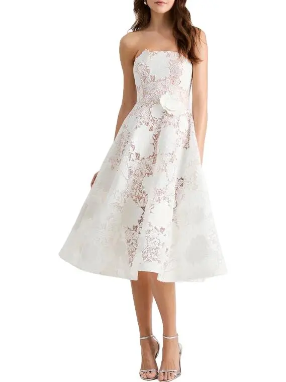HELSI Strapless Guipure Lace Dress - Off White
