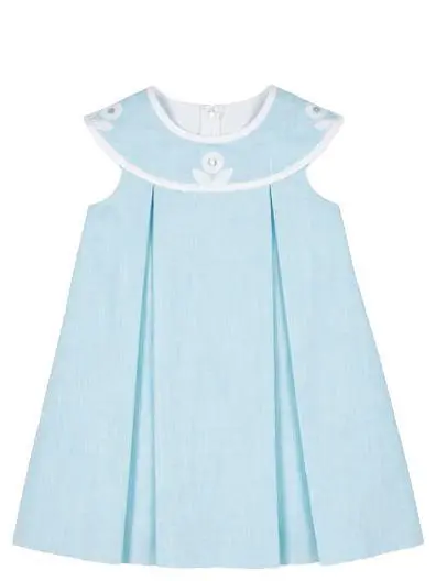FLORENCE EISEMAN Linen-look Dress With Appliqu - Blue