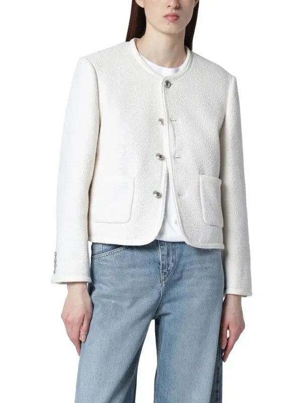 DUNST Bouclé Tweed Jacket - White