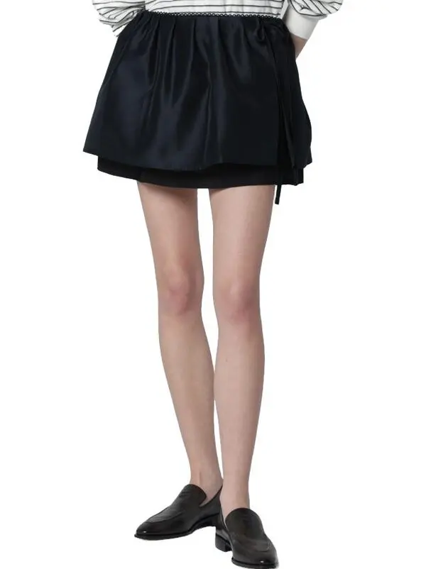 DUNST Mini Skirt With Overlapping Panel - Blue