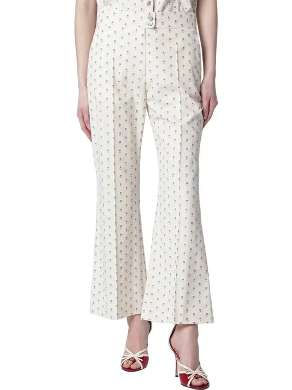 Valentino Garavani Floral-patterned Trousers - Beige