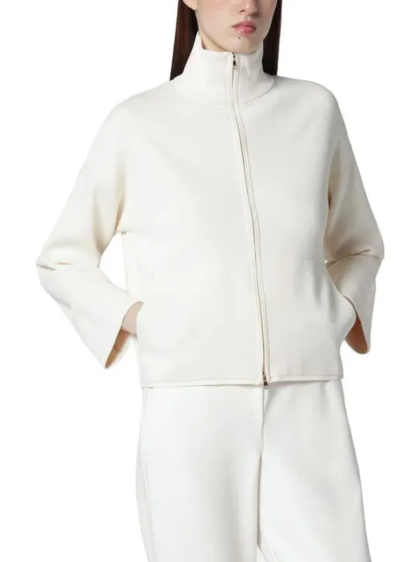 Max Mara Viscose-blend Zip-up Sweatshirt - Beige