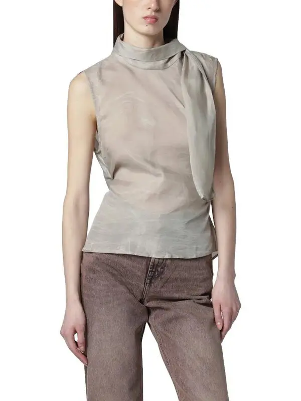 Our Legacy Virtuous Waxed Cupro Top - Grey