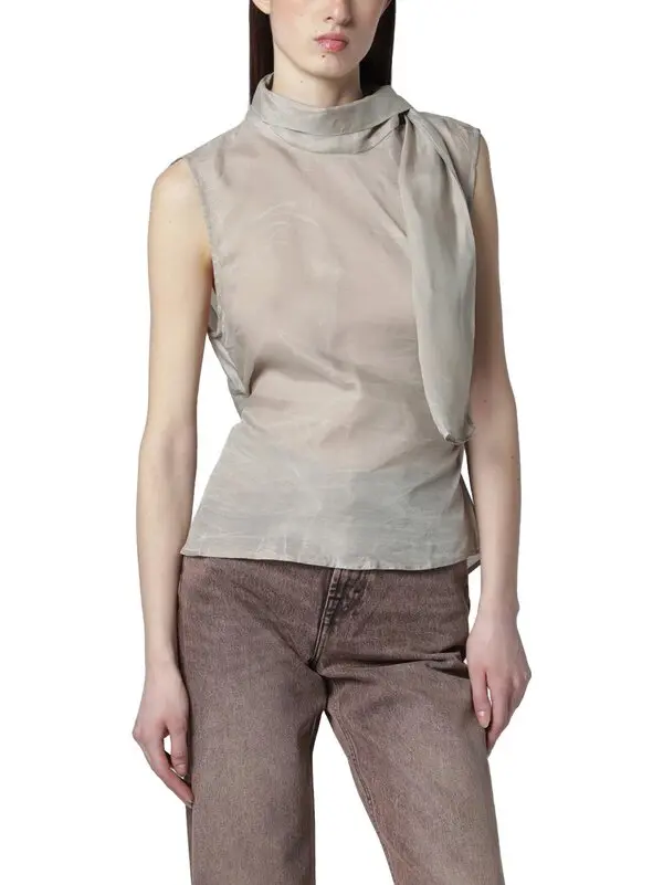 Our Legacy Waxed Cupro Sleeveless Top - Grey