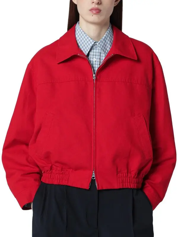 DUNST Cotton Zip-up Jacket - Red