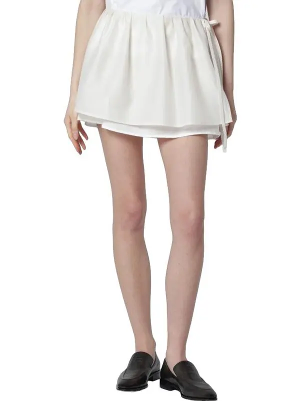 DUNST Mini Skirt With Overlapping Panel - White