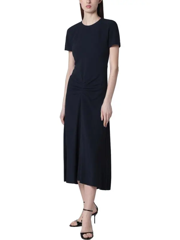 Victoria Beckham Blaire Gathered-waist Midi Dress - Blue