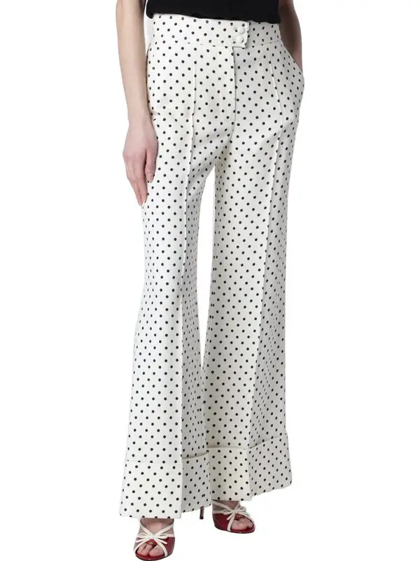 Valentino Garavani Polka Dot Print Trousers - Beige