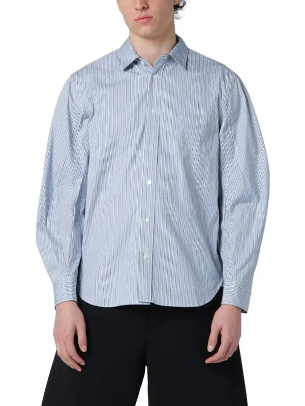 Sacai Striped Cotton Shirt - Light Blue