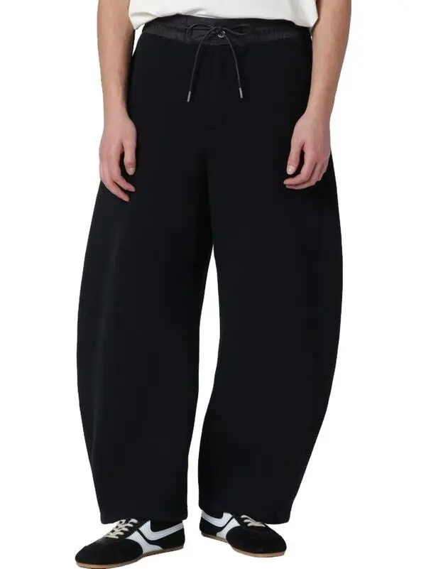 Sacai Cotton-blend Curved-leg Trousers - Black