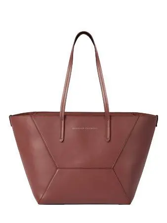 Brunello Cucinelli Calfskin Bc Duo Bag - Firebrick