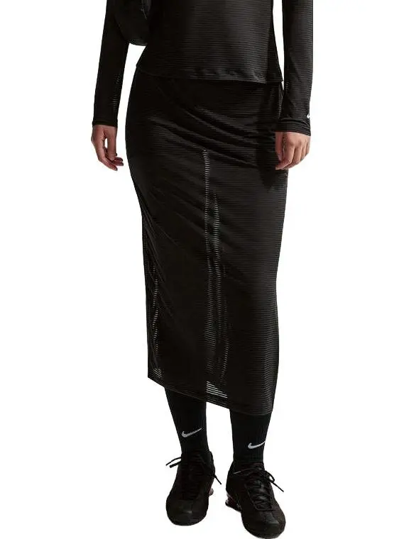Nike Stripe Sheer Midi Skirt - Black/sail
